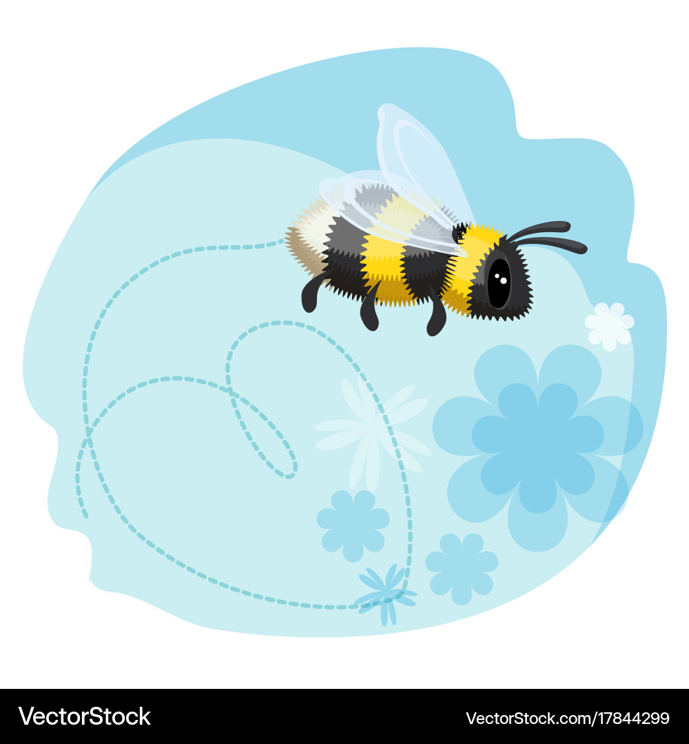 Cute Bumblebee Heart Trace Royalty Free Vector Image