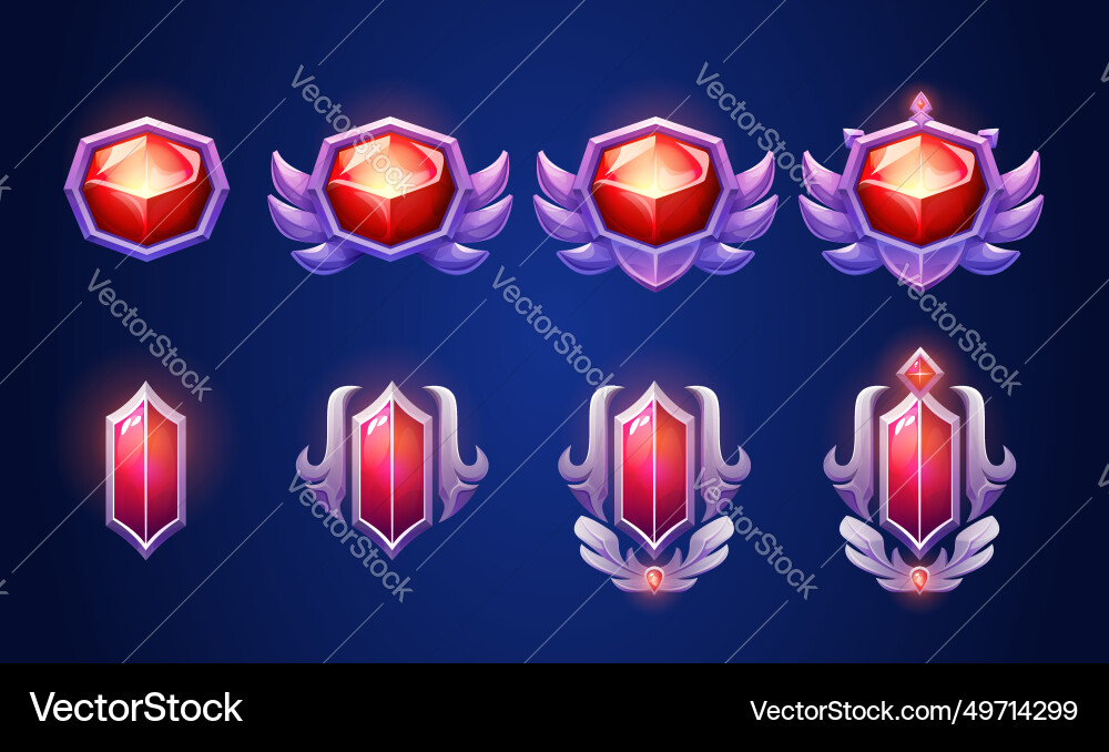 Emblem with diamond for game ui level rank Vector Image