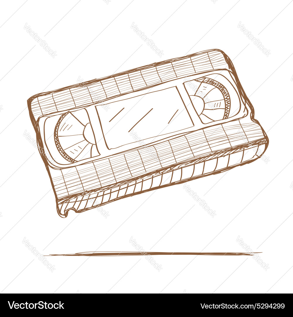 Hand drawn video tape Royalty Free Vector Image