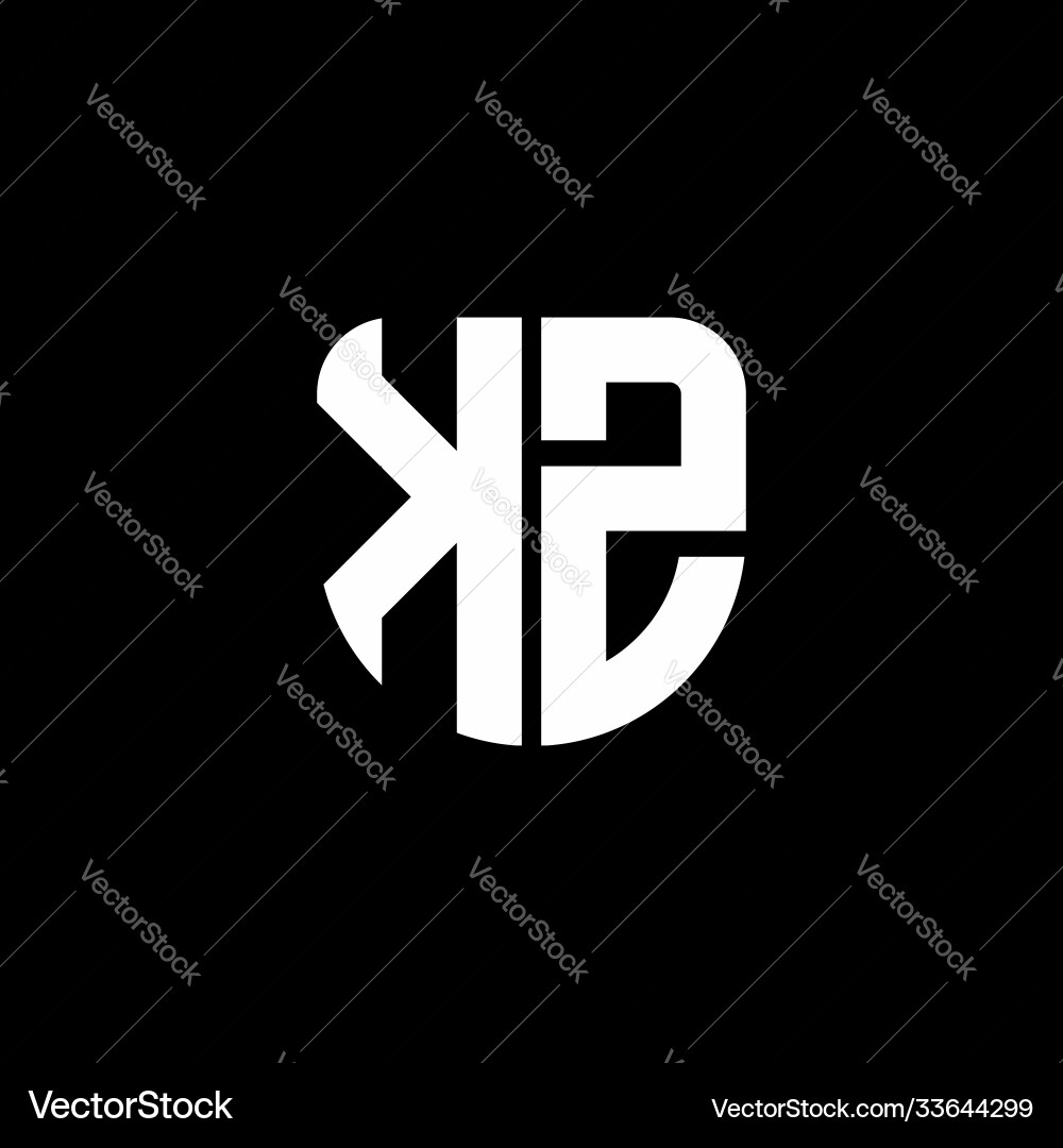 Kz logo monogram with circular shape shield Vector Image