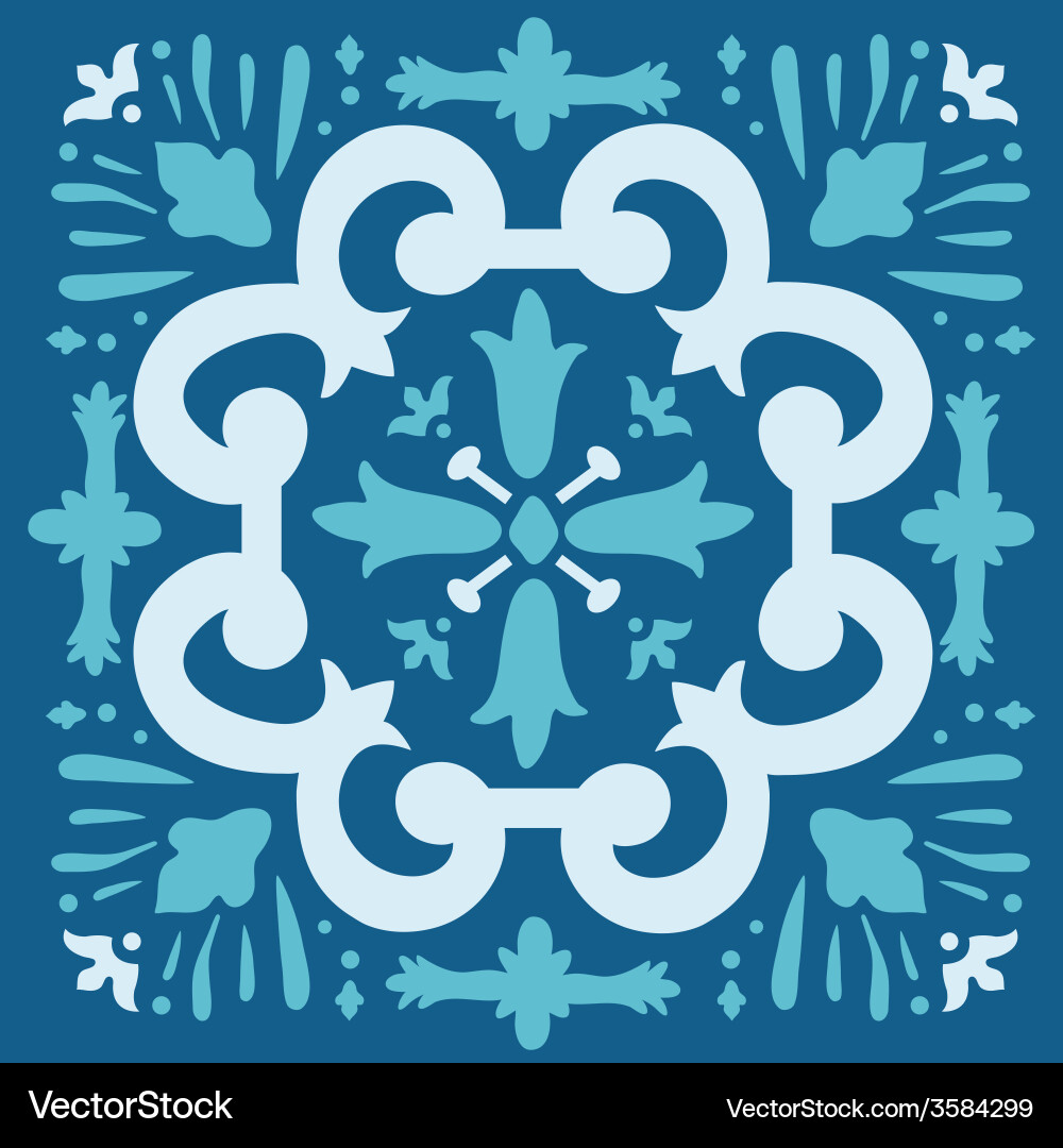 Portuguese azulejo tile Royalty Free Vector Image