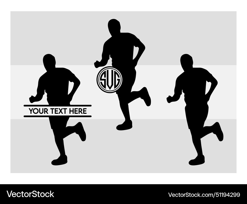 Running svg silhouette run svg runner monogram Vector Image