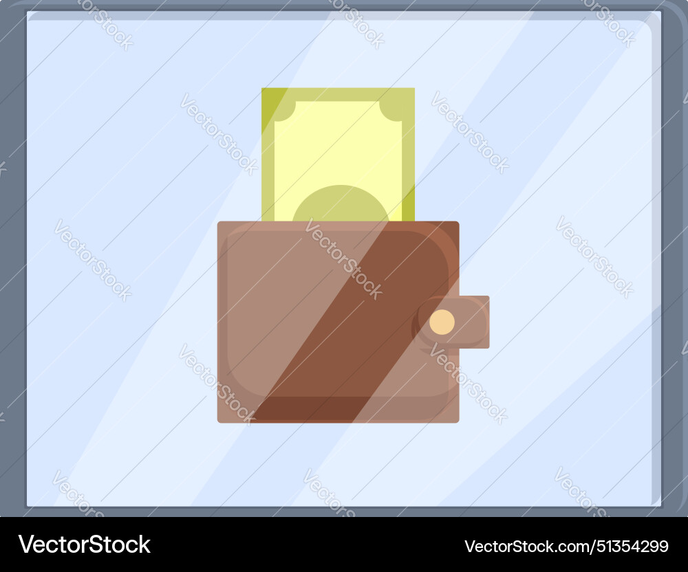 Wallet with cash Royalty Free Vector Image - VectorStock