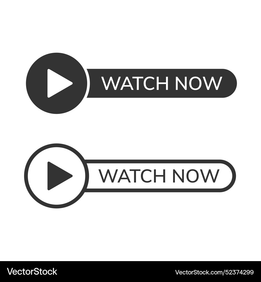 Watch now video button icon isolated Royalty Free Vector