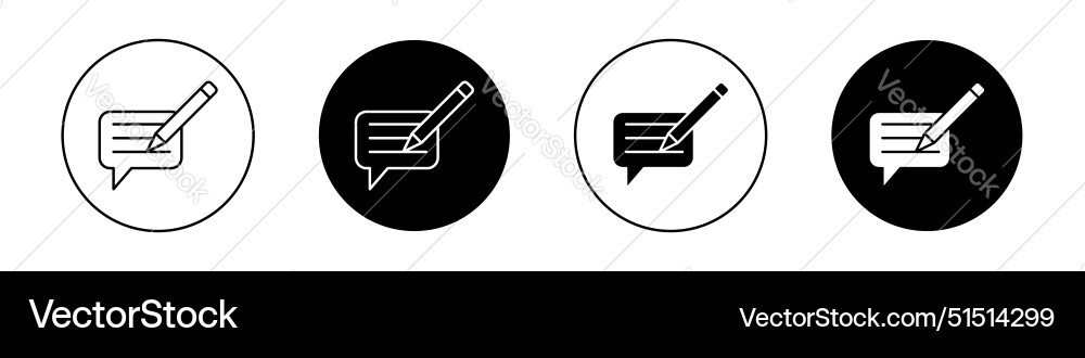 Write comment icon Royalty Free Vector Image - VectorStock