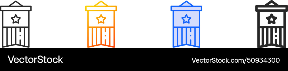 Banner iconthin linear gradient blue stroke Vector Image