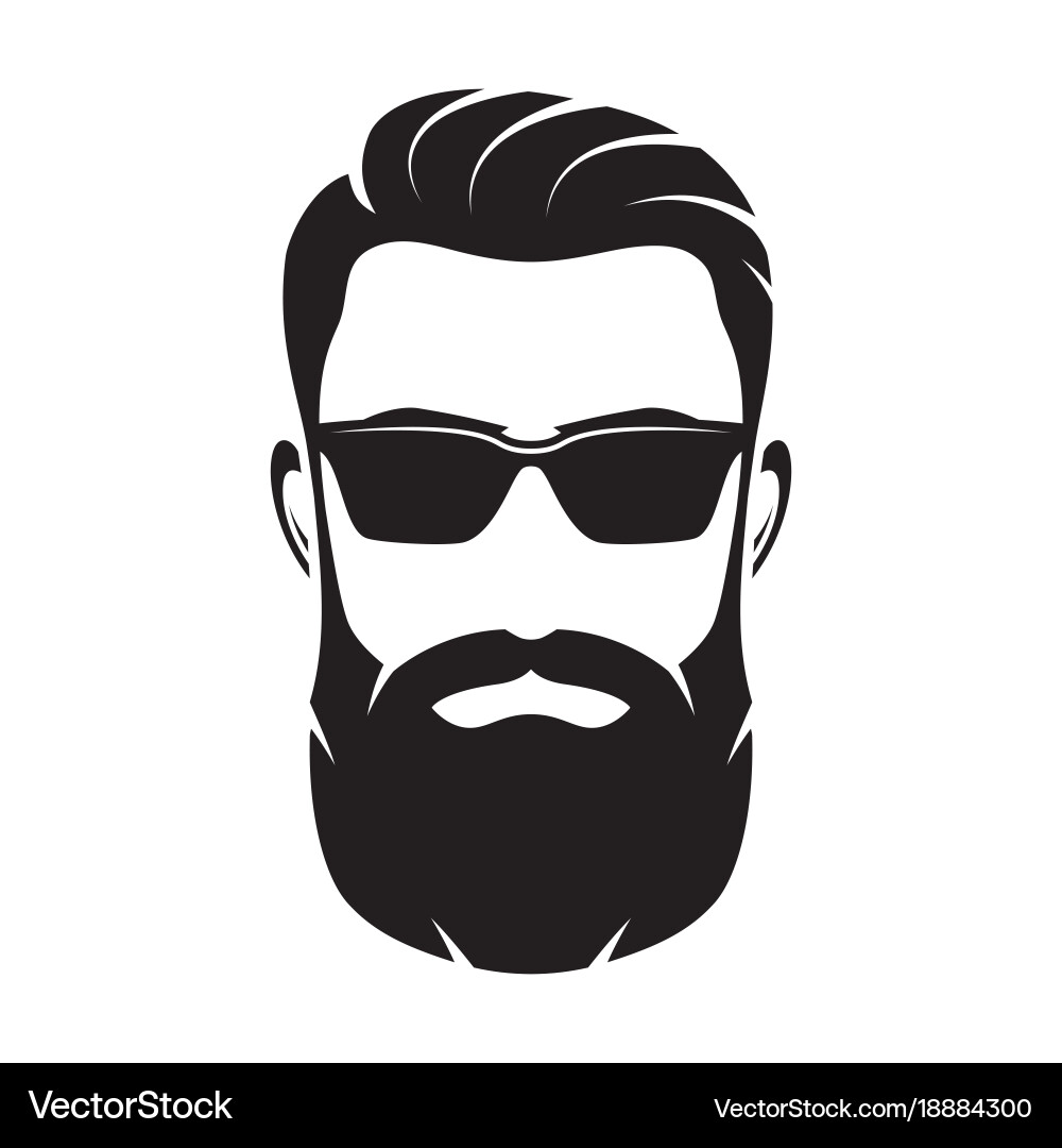 Bearded Man Silhouette Royalty Free Vector Image