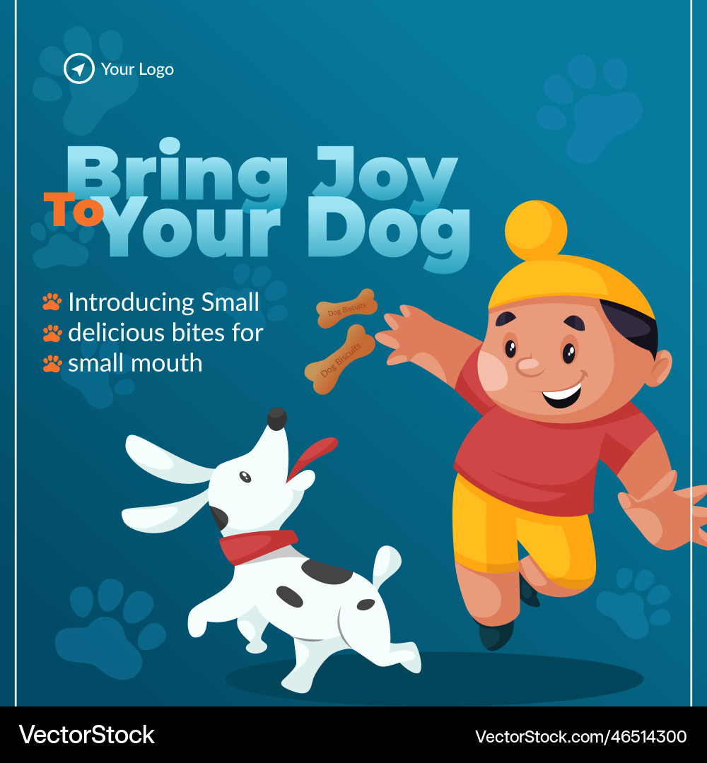 Bring joy to your dog banner design template Vector Image