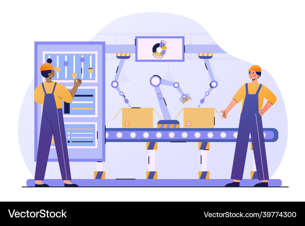 Concept of production control – Royalty-Free Vector | VectorStock