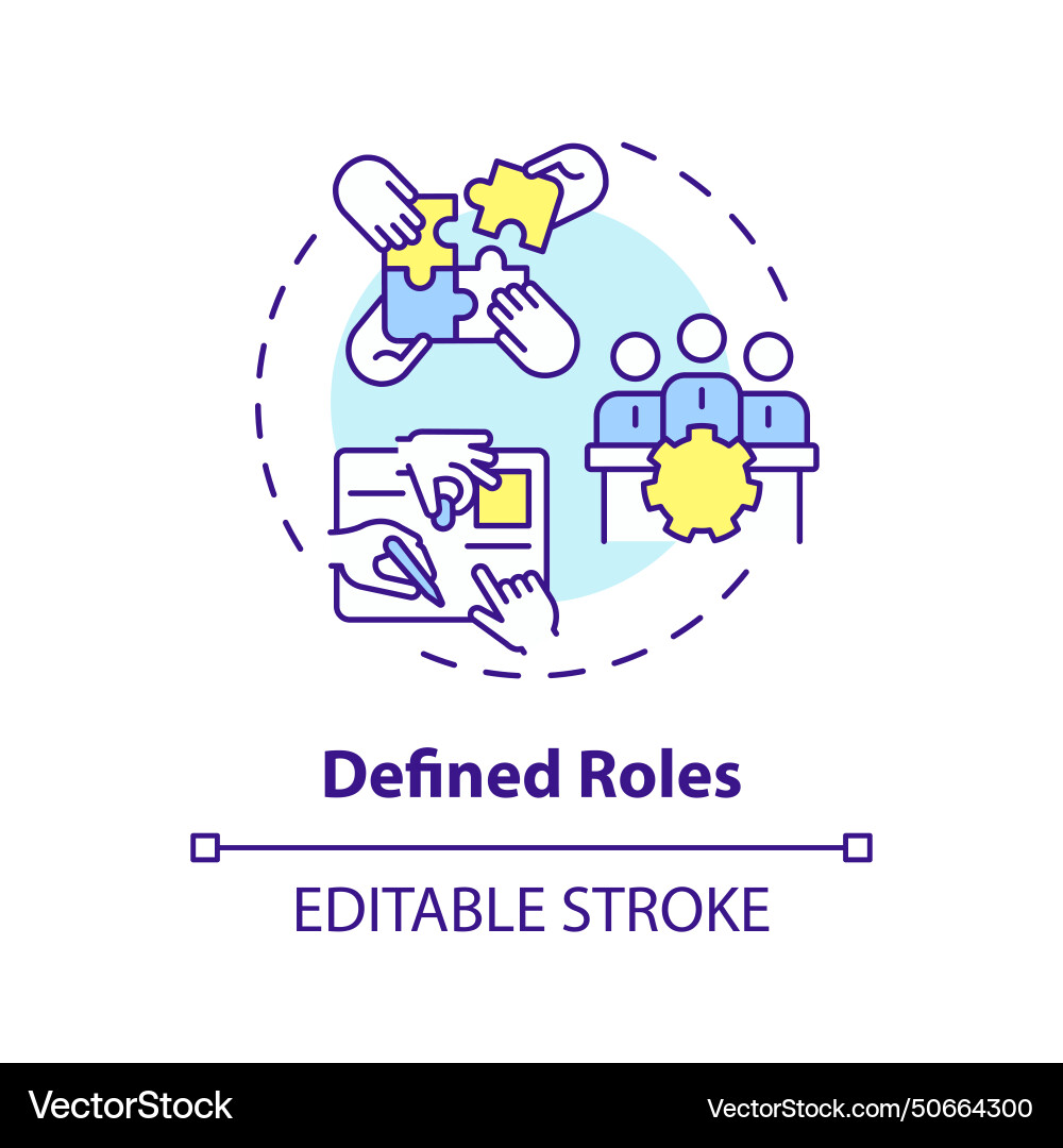 Defined roles multi color concept icon Royalty Free Vector Defined roles multi color concept icon Royalty Free Vector