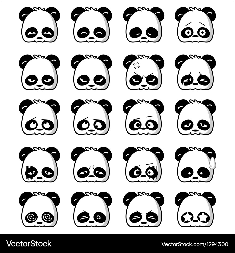 Emoticon panda Royalty Free Vector Image - VectorStock