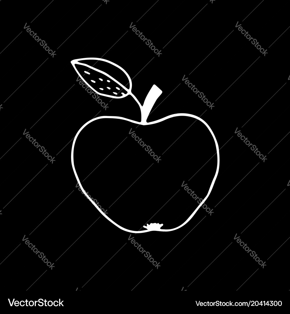 Hand drawn apple drawing Royalty Free Vector Image
