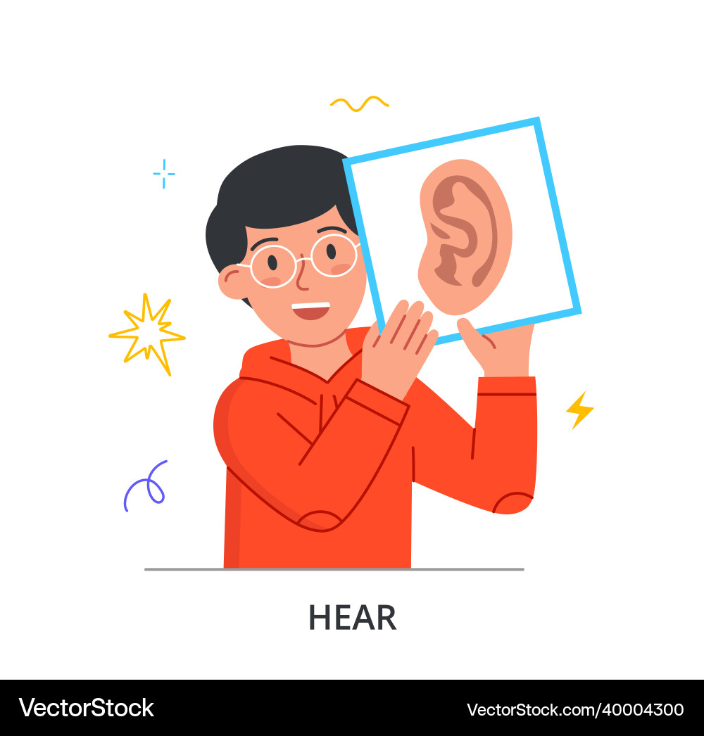 Man with ear Royalty Free Vector Image - VectorStock