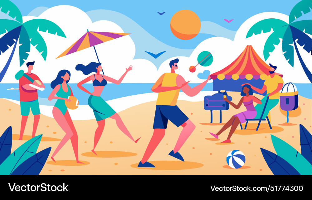 Summer beach party Royalty Free Vector Image - VectorStock