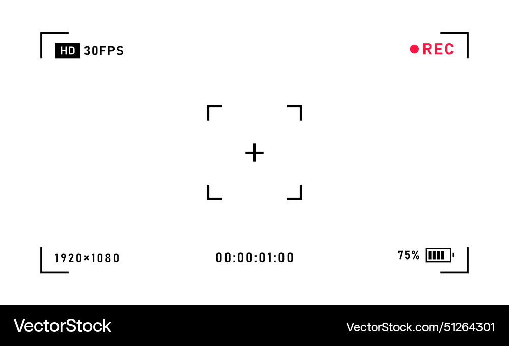 Camera horizontal viewfinder template Royalty Free Vector