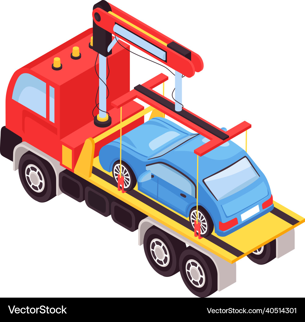 Car on truck composition Royalty Free Vector Image