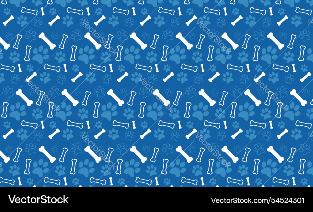 Dog paw and dog bone seamless pattern Royalty Free Vector