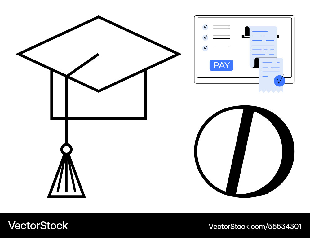 Education finance management with graduation cap Vector Image