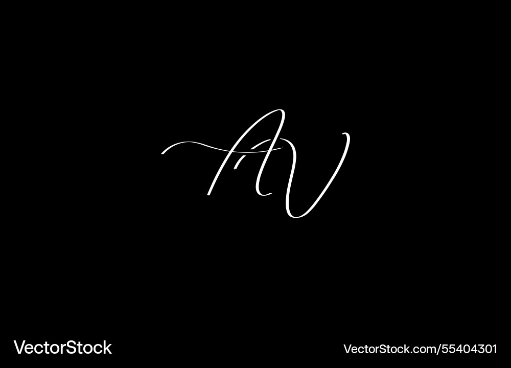Elegant calligraphy of cursive av logo Royalty Free Vector