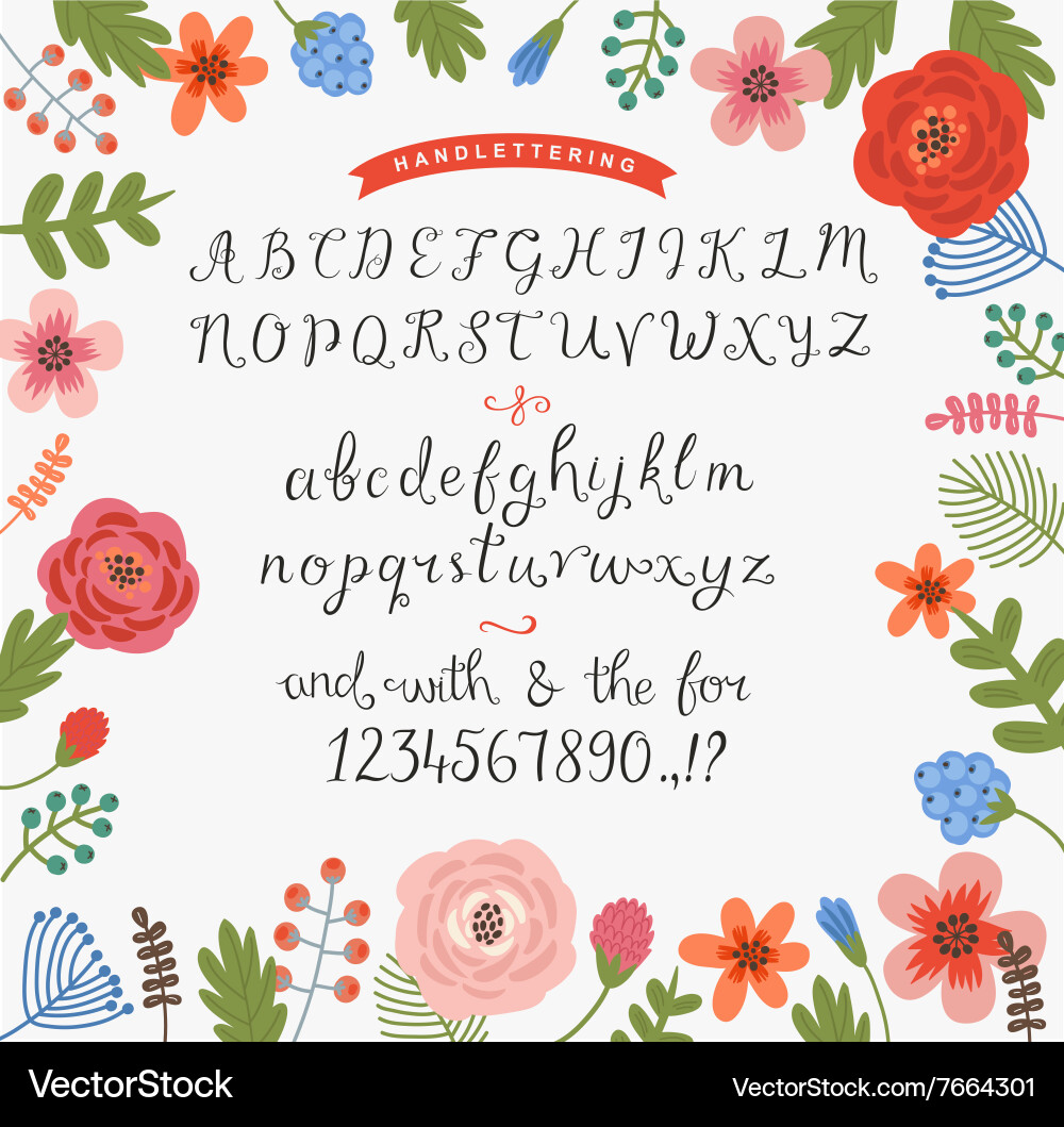 Handwritten alphabet Royalty Free Vector Image