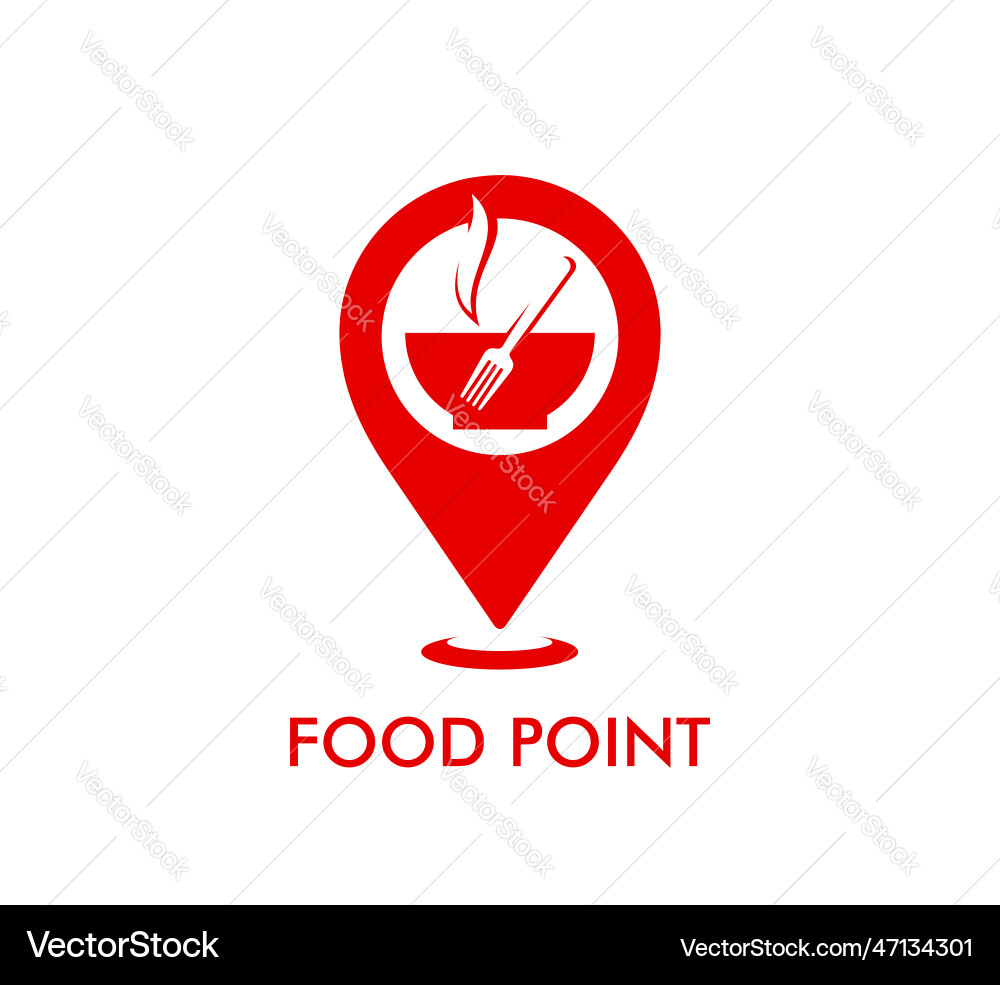 Restaurant map pointer icon food point pin symbol Vector Image