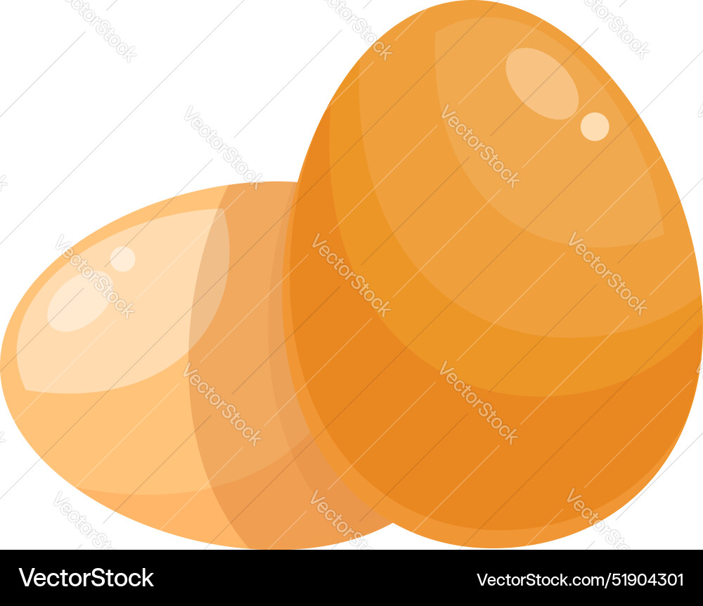 Two brown chicken eggs lying together Royalty Free Vector