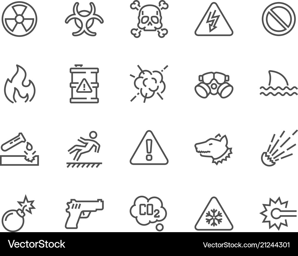 Warning Icons - Hazard Signals Royalty Free Vector Image
