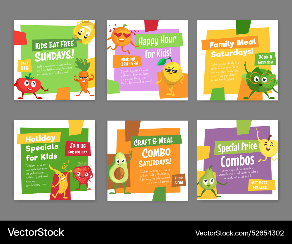 Banners with exciting weekend deals for kids Vector Image