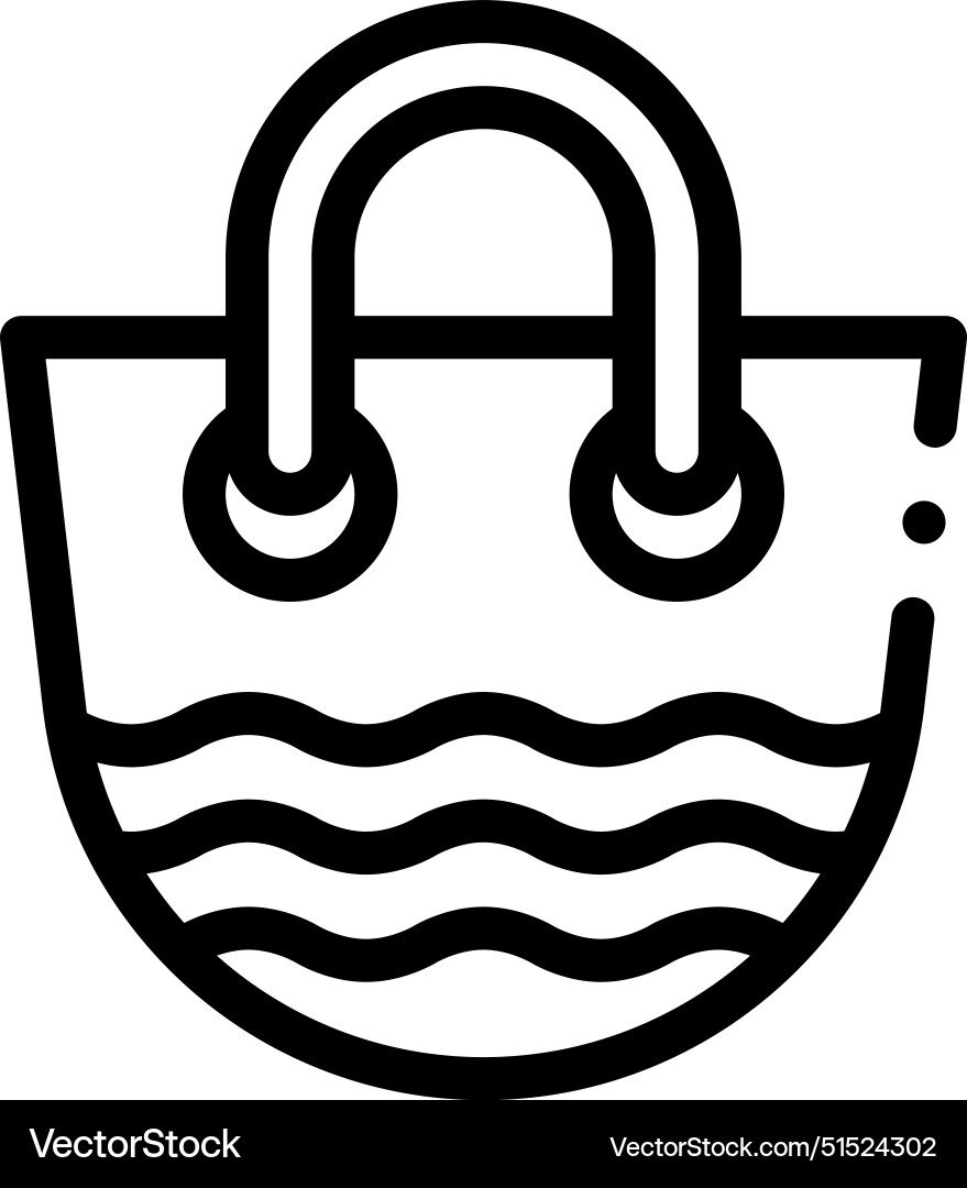 Beach bag icon thin linear style design isolated Vector Image