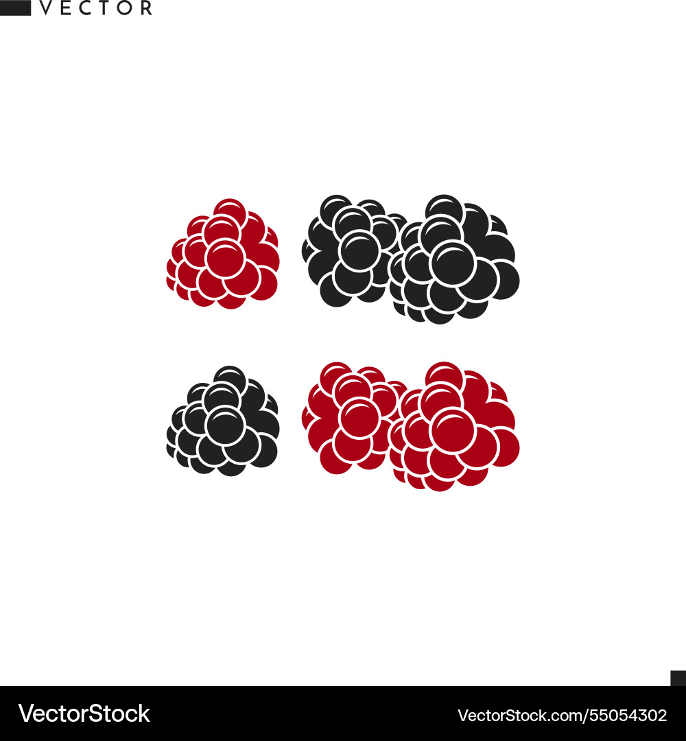 Himbeer-Silhouette Lizenzfreies Vektorbild - VectorStock