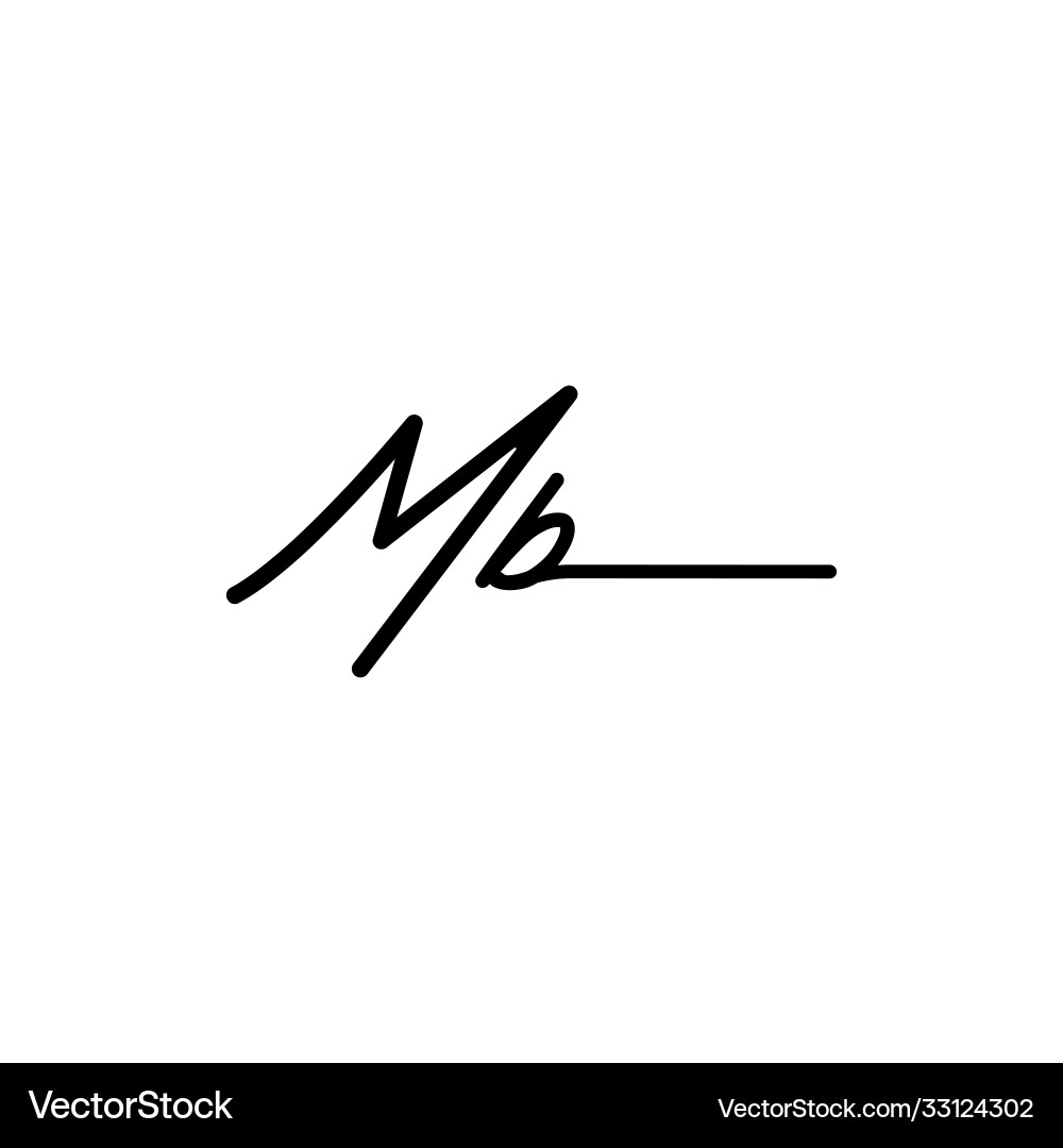 Letter mb signature logo template Royalty Free Vector Image