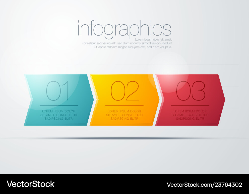Modern three step arrow infographic Royalty Free Vector
