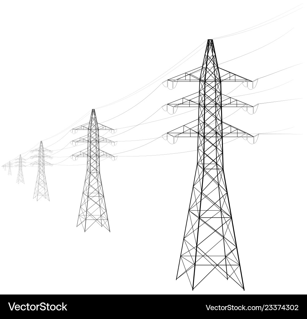 Overhead Power Transmission Line Royalty Free Vector Image