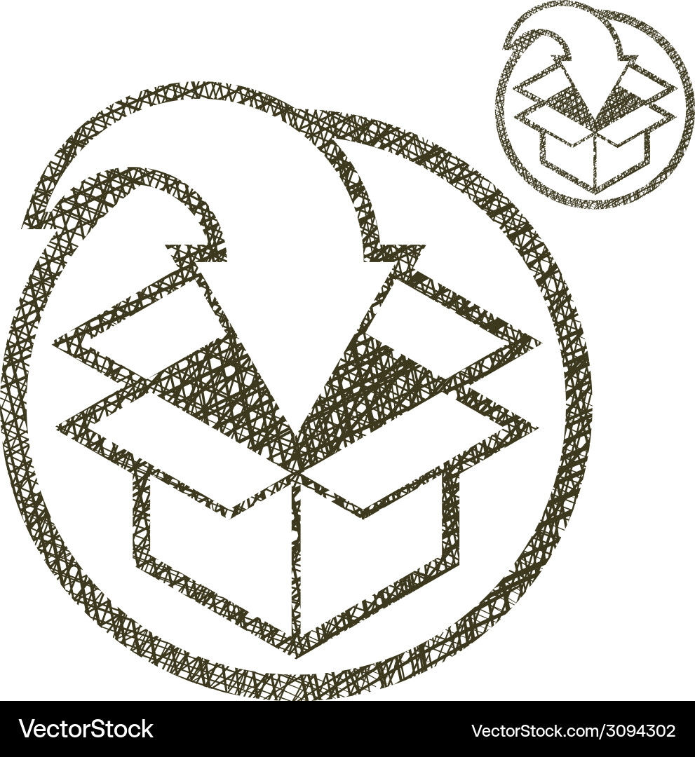 Packaging box with arrow delivery and Royalty Free Vector