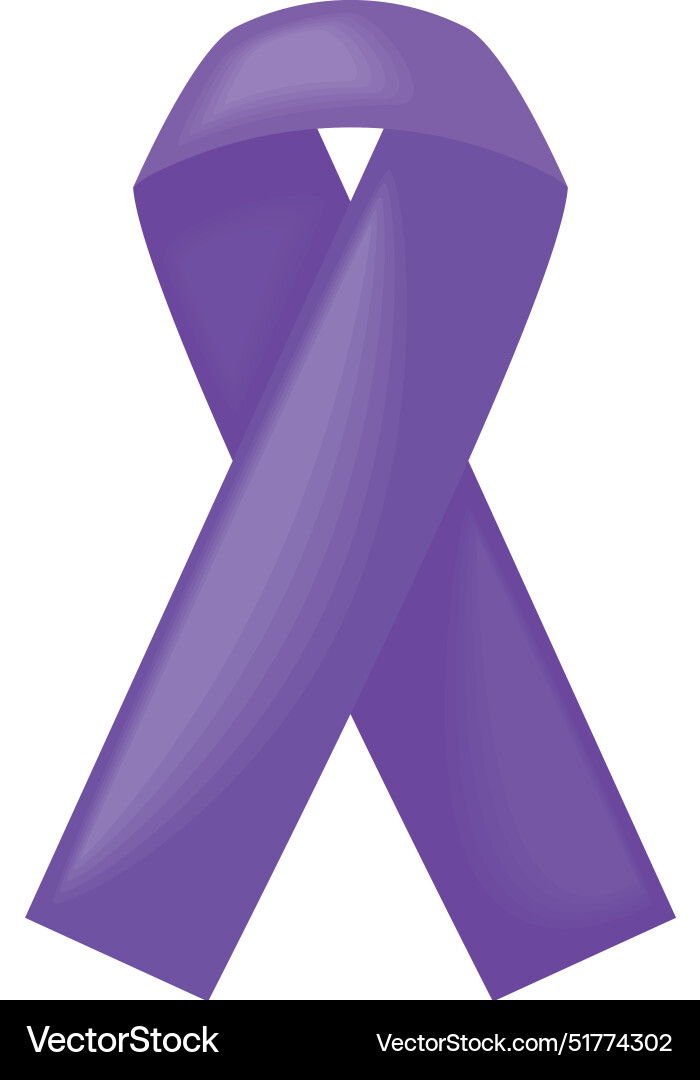 Purple alzheimer awareness ribbon Royalty Free Vector Image