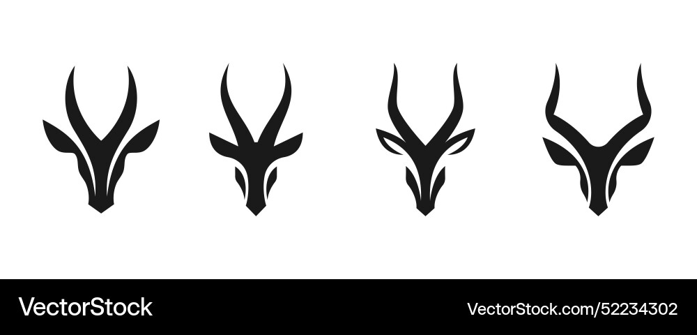 Set antelope logo Royalty Free Vector Image - VectorStock