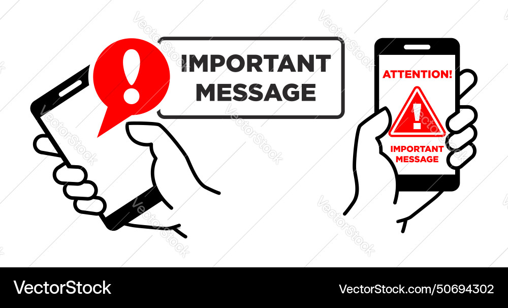 Smartphone Alert Notification Royalty Free Vector Image