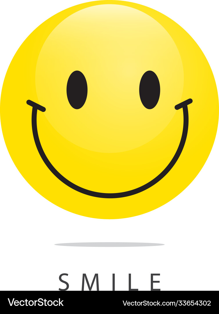 Smile emoticon template design Royalty Free Vector Image