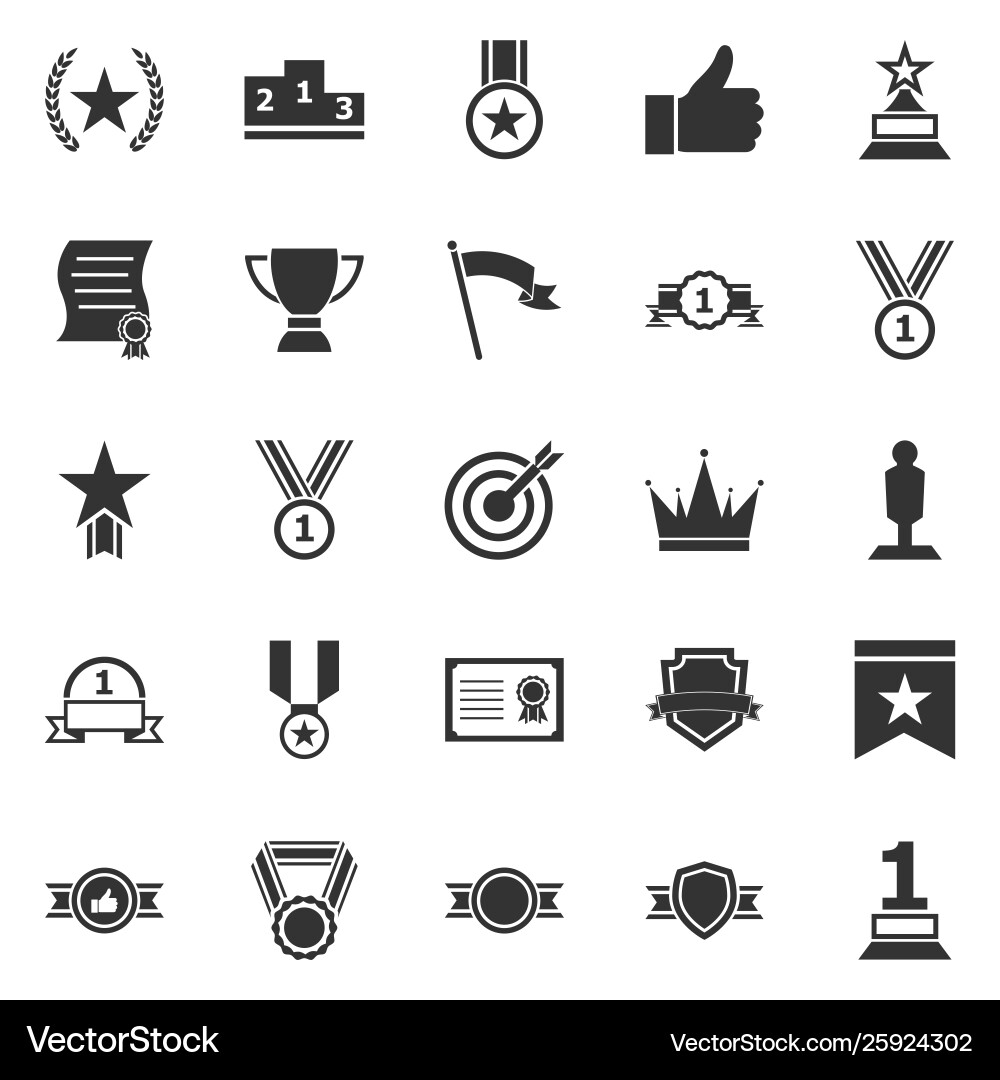 Victory Icons auf weißem Hintergrund Lizenzfreier Vektor