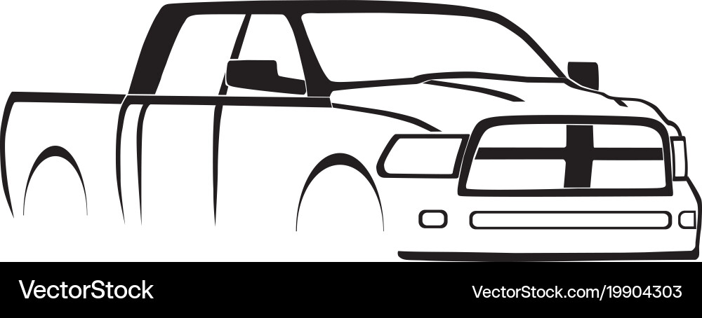 4 Gen ram mega cab silhouette Lizenzfreies Vektorbild