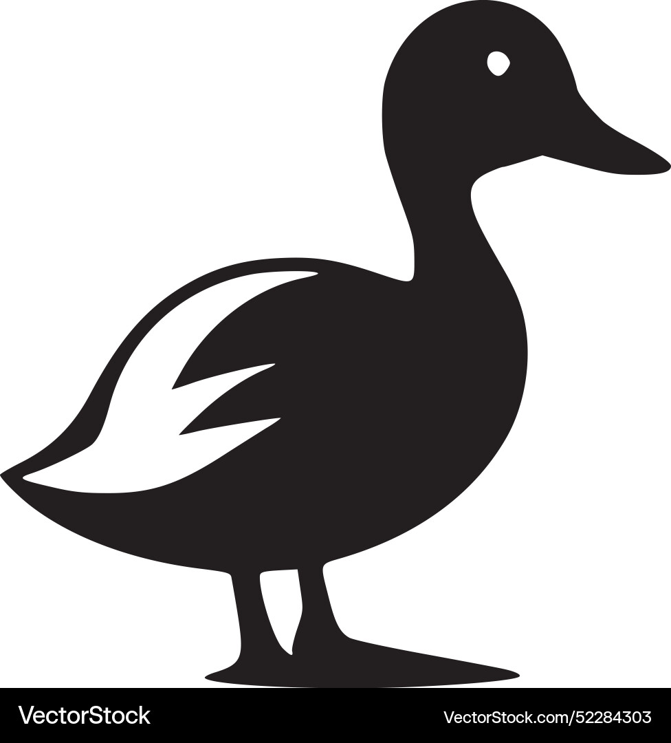 Duck - black and white isolated icon Royalty Free Vector
