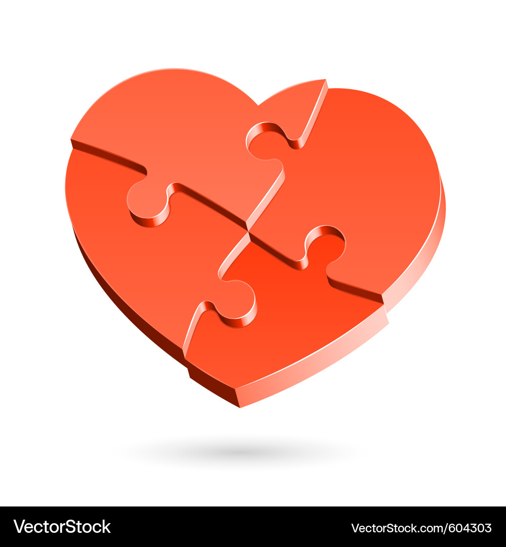 Heart puzzle Royalty Free Vector Image - VectorStock