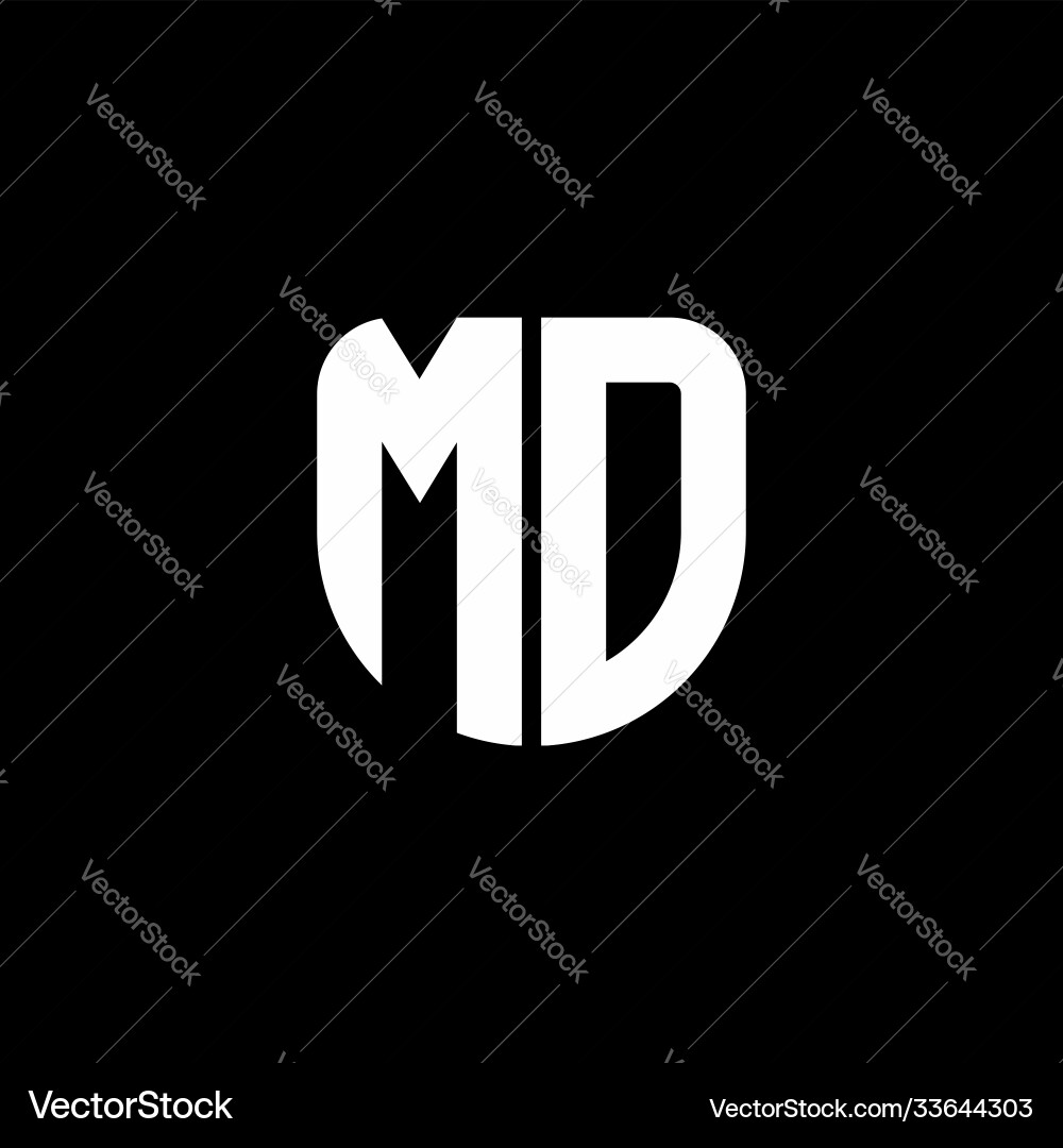 Md logo monogram with circular shape shield Vector Image