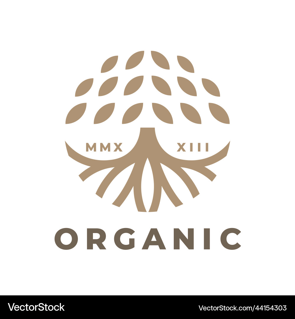 Organic tree logo icon Royalty Free Vector Image