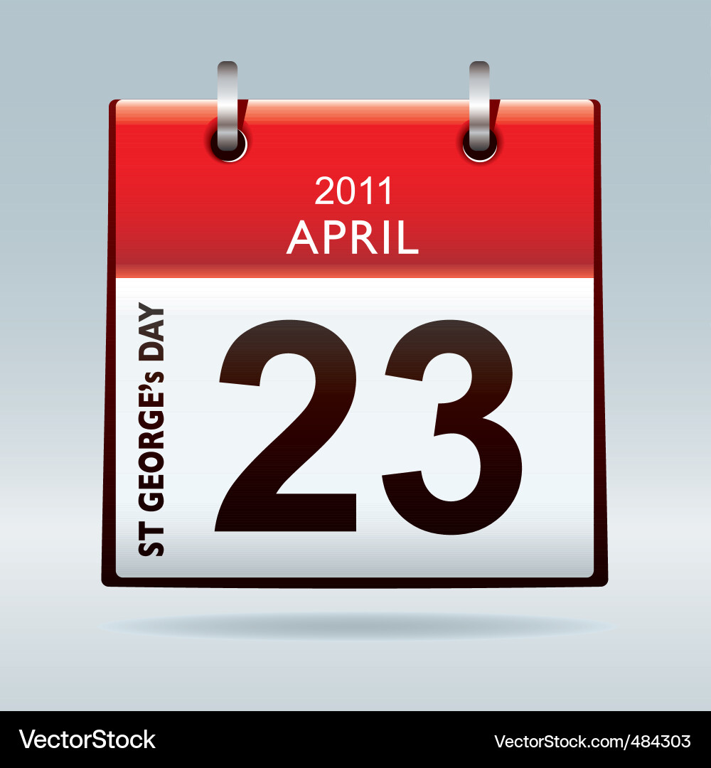 St georges day calendar icon Royalty Free Vector Image