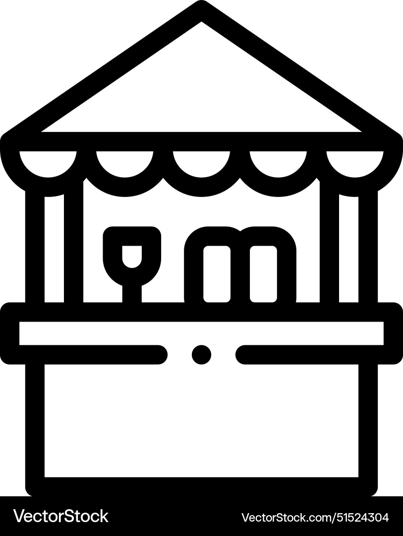 Beach bar icon thin linear style design isolated Vector Image