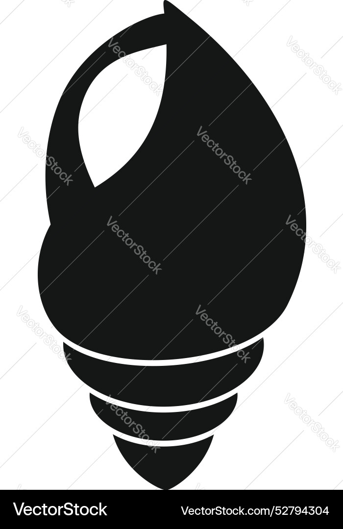 Black glyph seashell icon representing marine life