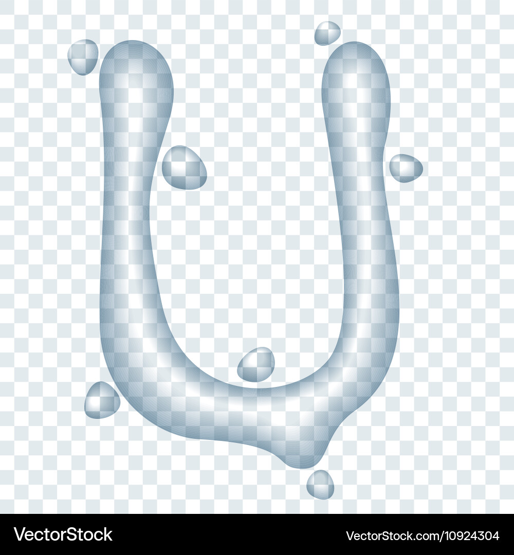 Clear transparent liquid typeface Royalty Free Vector Image