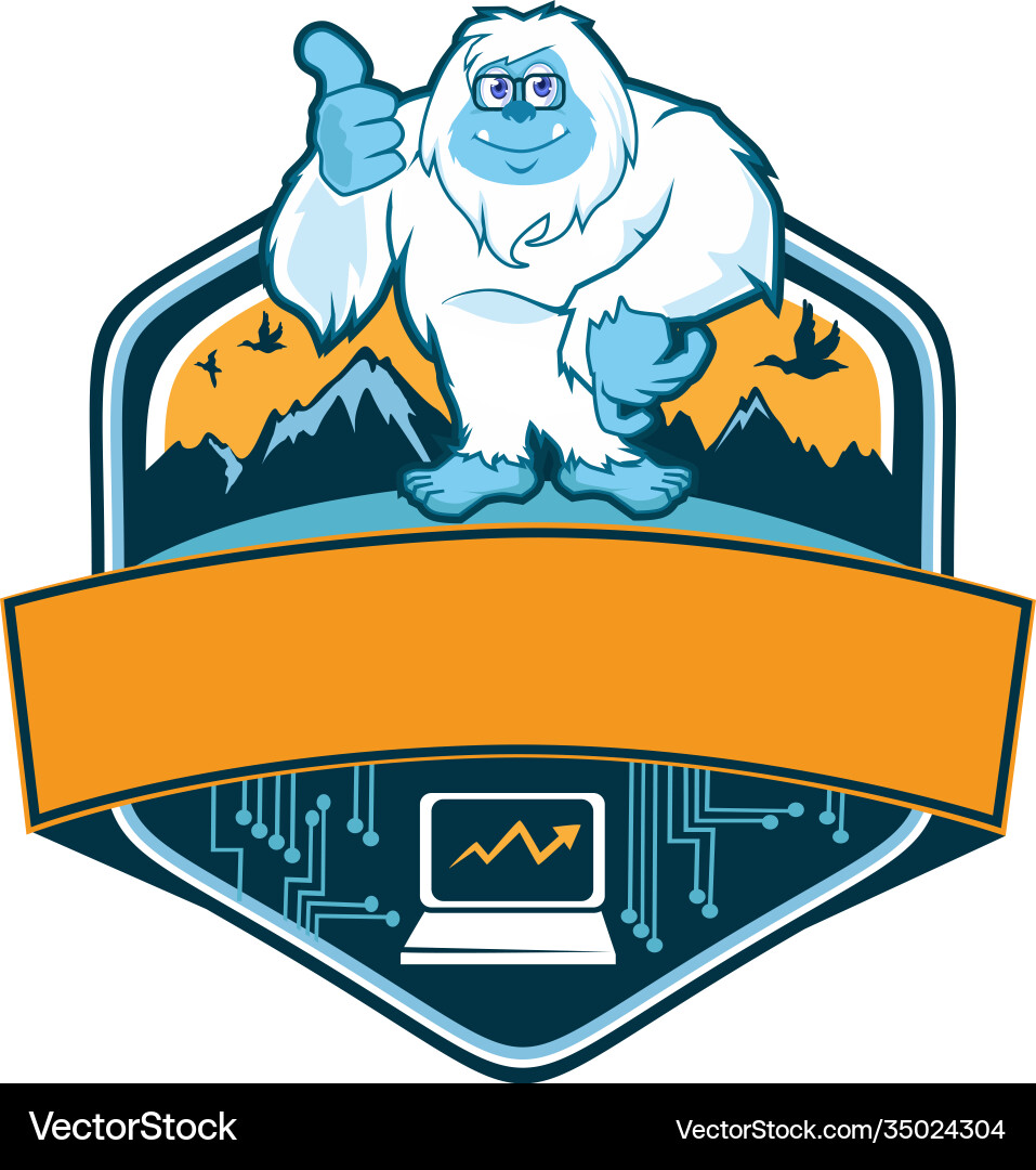 Cute Yeti Monster Mascot Royalty Free Vector Image