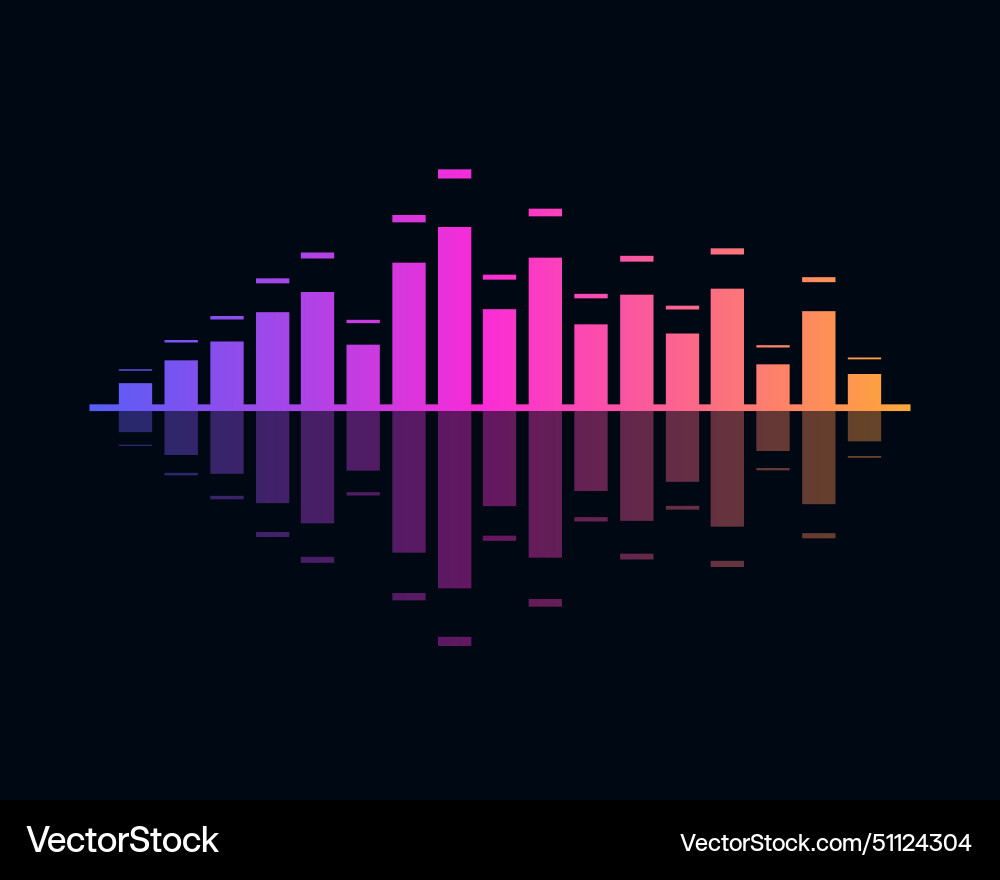 Electronic audio sound equalizer bar background Vector Image